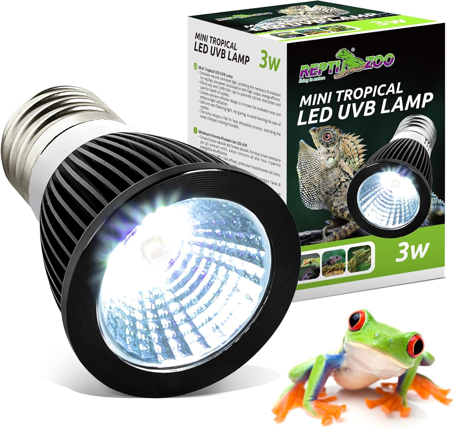 ReptiZoo UVB LED Mini Tropical Lamp 3W – Northern Gecko Inc US
